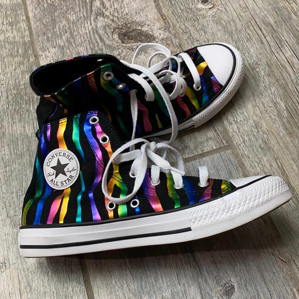 Converse Ctas Hi Rainbow Pride Foil 5 Junior - Gem
